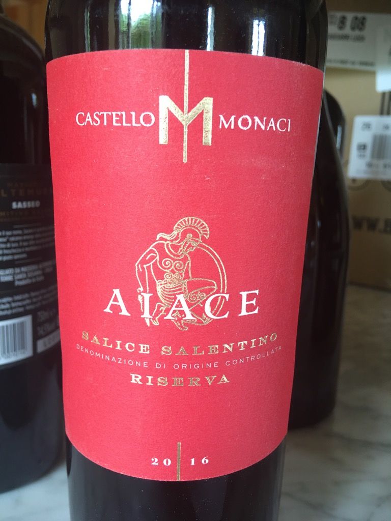 2016 Castello Monaci Salice Salentino Riserva Aiace, Italy, Puglia ...