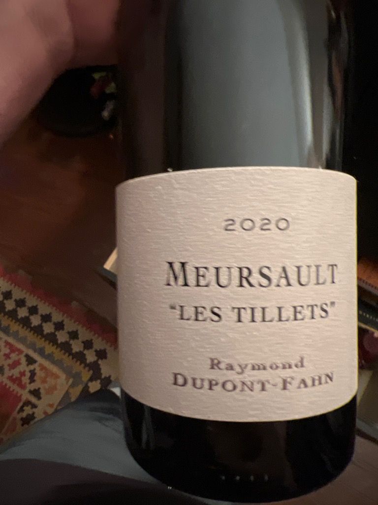 2020 Domaine Dupont-Fahn Meursault Les Tillets, France, Burgundy, Côte ...