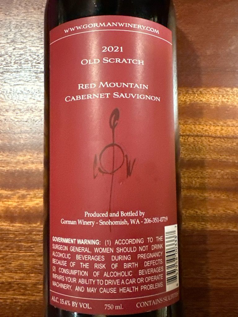 2023 Gorman Winery Cabernet Sauvignon Old Scratch, USA, Washington ...
