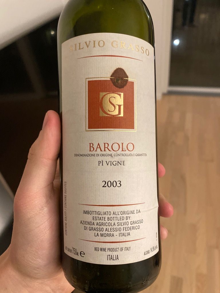 2003 Silvio Grasso Barolo Vigna Giachini, Italy, Piedmont, Langhe ...