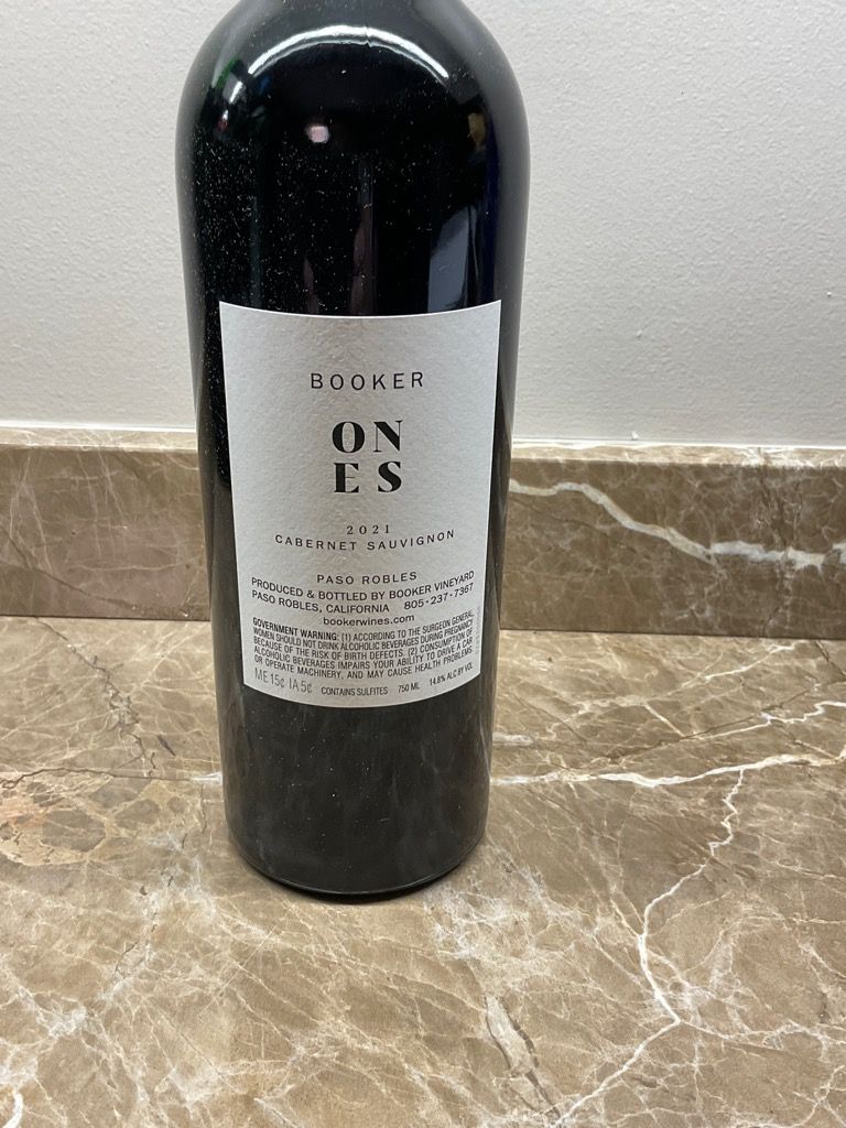 2021 Booker Vineyard Cabernet Sauvignon Ones, USA, California, Central ...