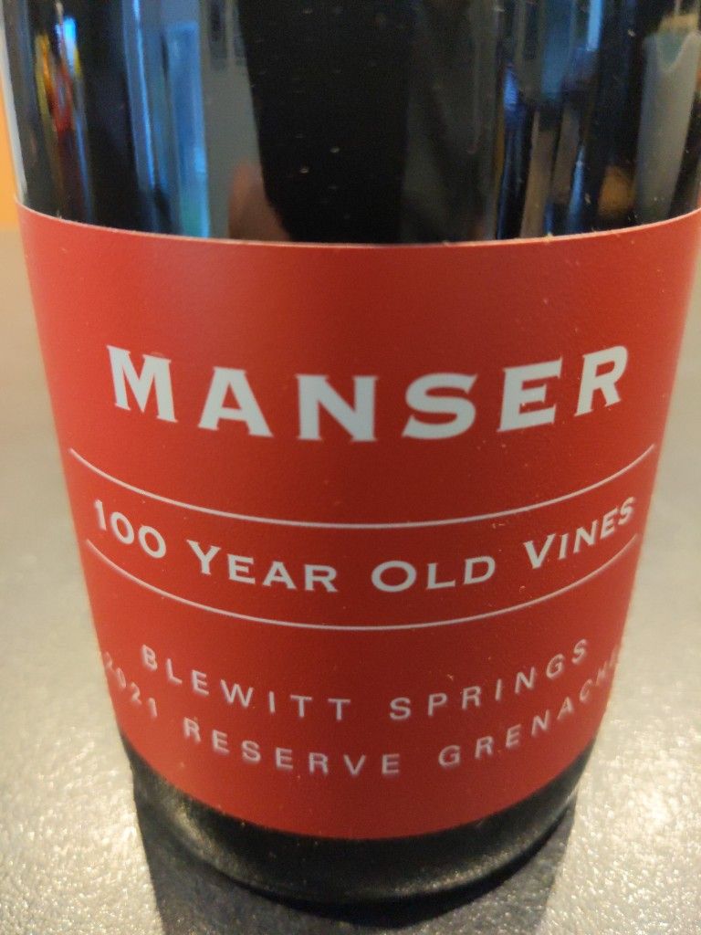 2022 Manser Grenache 100 YEAR OLD VINES RESERVE, Australia, South ...