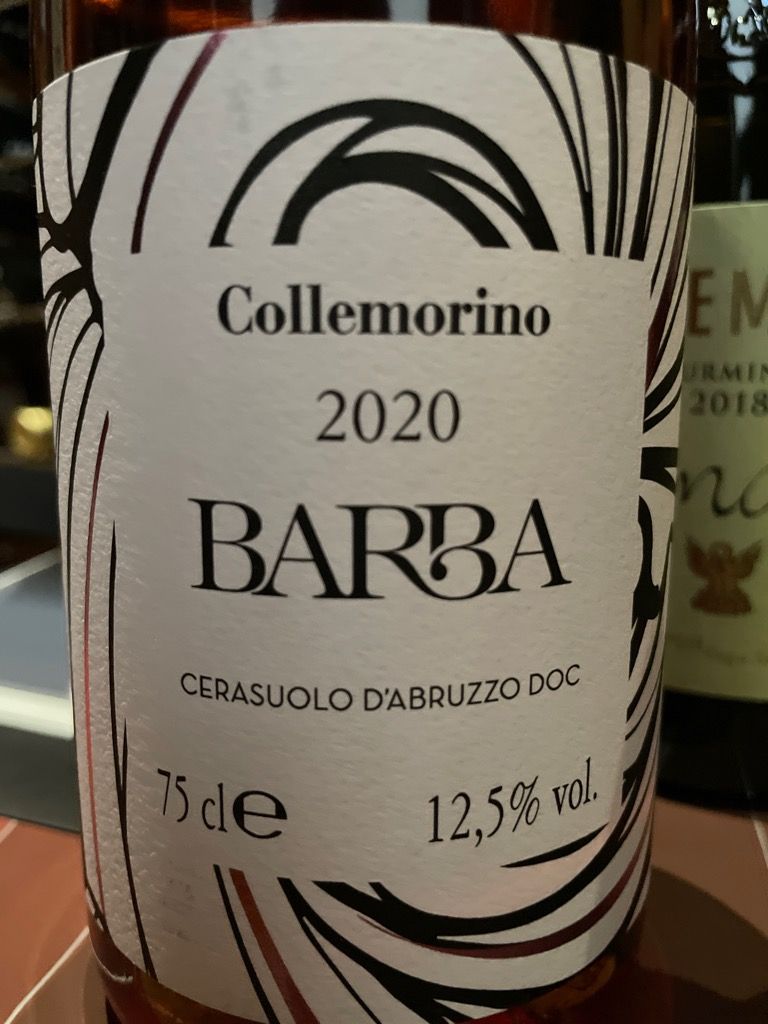 2020 Barba Cerasuolo d'Abruzzo Colle Morino, Italy, Abruzzi, Cerasuolo ...