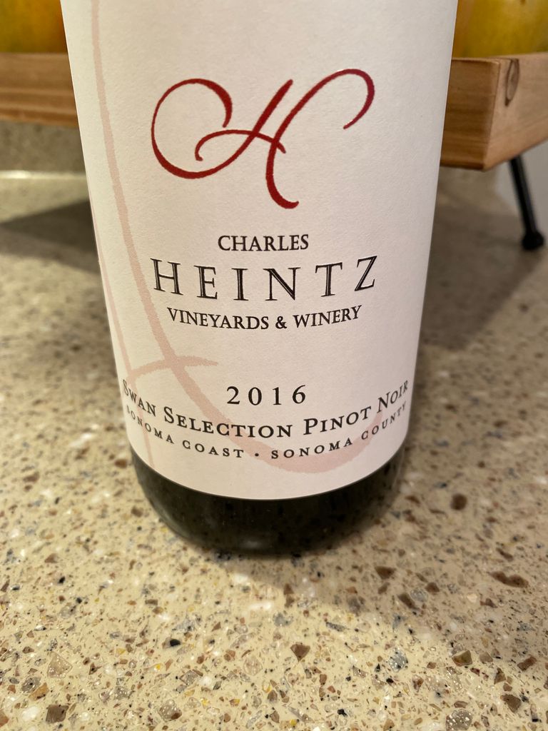 2016 Charles Heintz Pinot Noir Swan, USA, California, Sonoma County ...