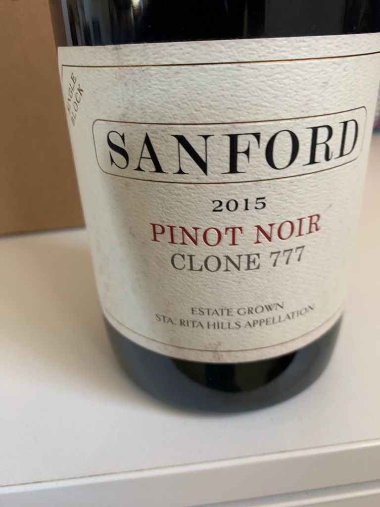 2016 Sanford Pinot Noir Clone 777, USA, California, Central Coast, Sta ...