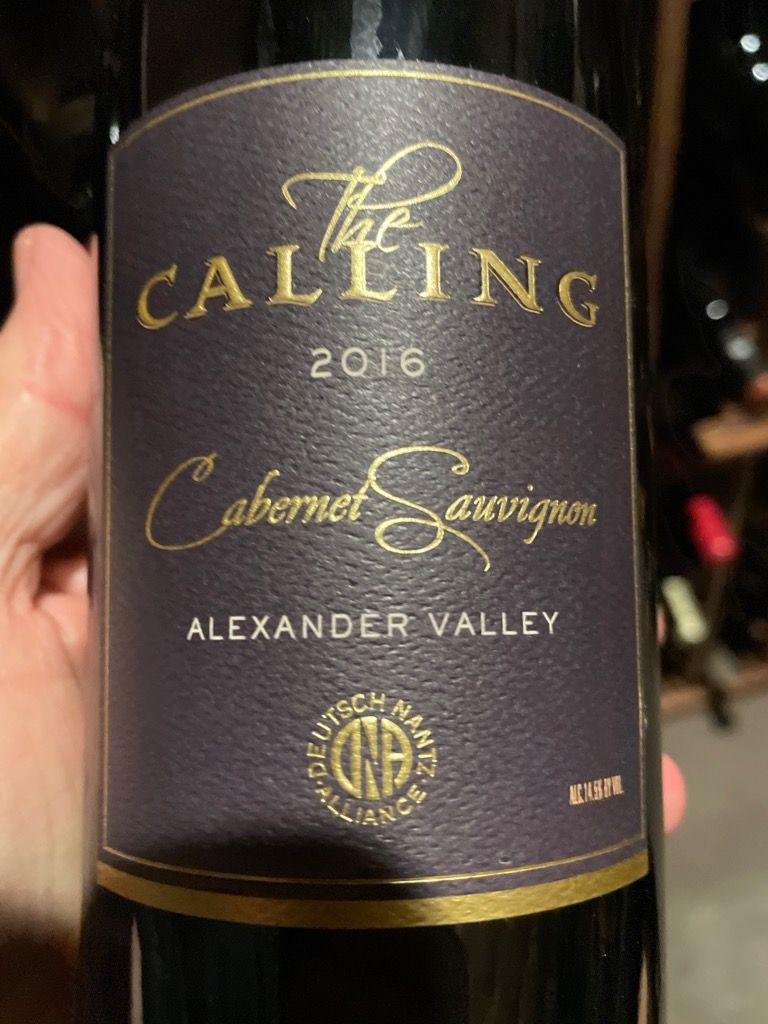 2016 The Calling Cabernet Sauvignon, USA, California, Sonoma County ...