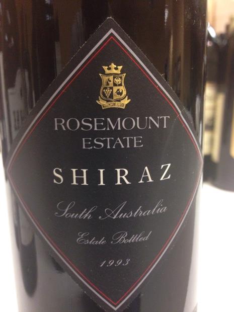 1992 Rosemount Estate Shiraz Diamond Label, Australia, South Eastern ...