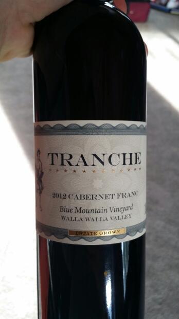 2012 Tranche Cellars Cabernet Franc Blue Mountain Vineyard, USA ...
