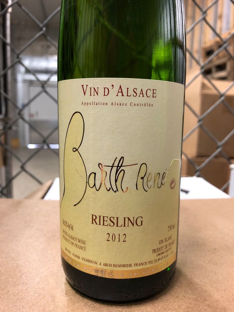 2019 René Barth Riesling, France, Alsace - CellarTracker