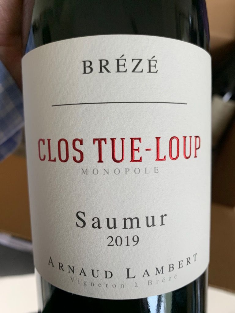 2019 Arnaud Lambert Saumur Brézé Rouge Clos du Tue-Loup, France, Loire ...