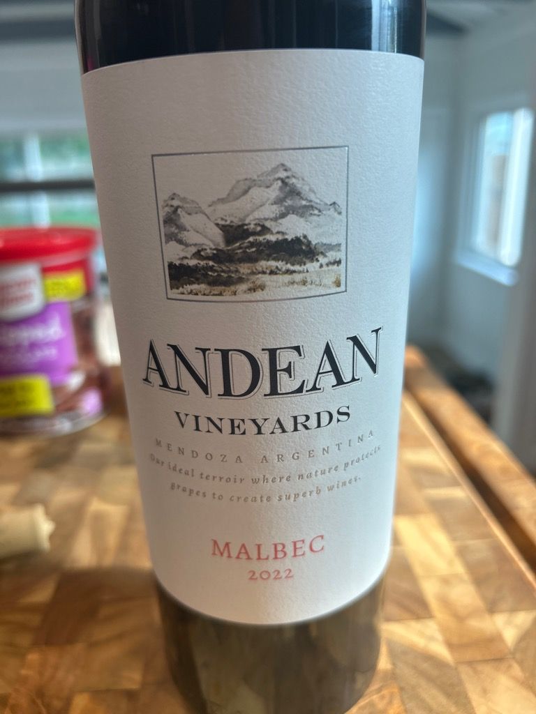 2022 Andean Vineyards Malbec, Argentina, Mendoza - CellarTracker