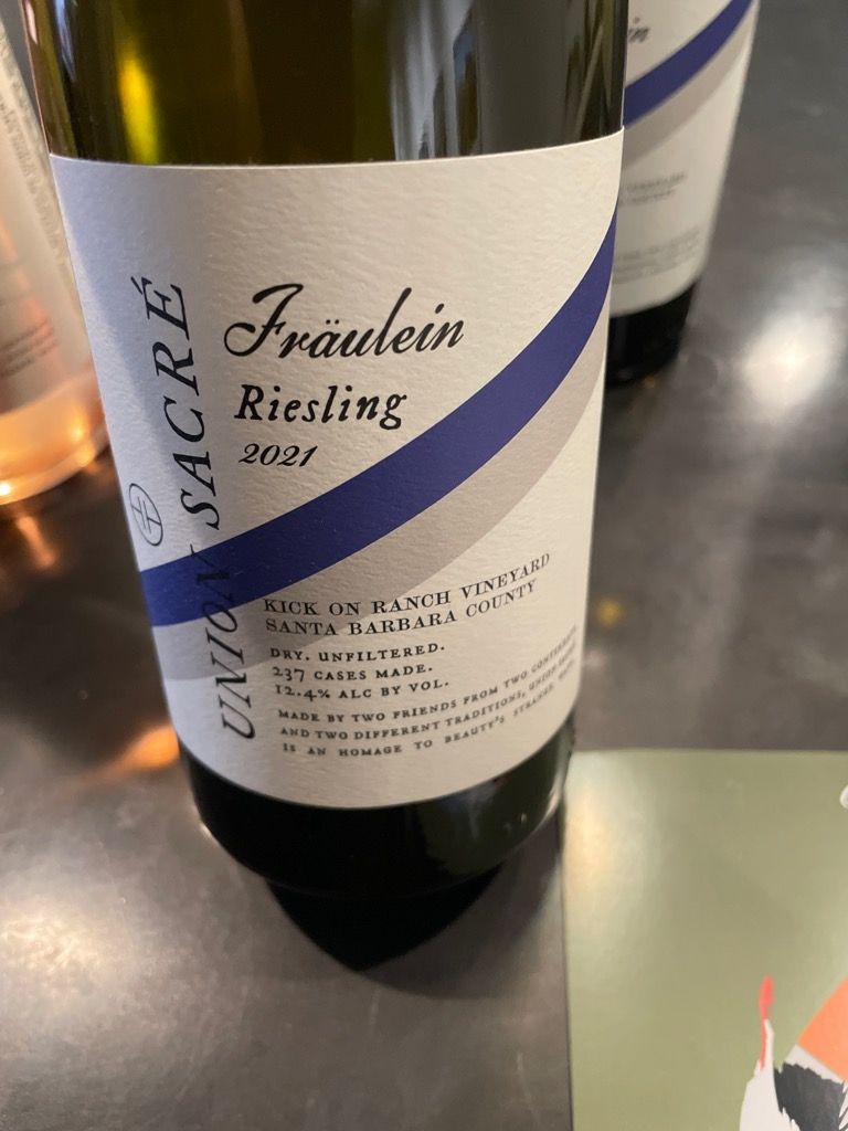 2021 Union Sacré Riesling Fraülein Kick-on Ranch, USA, California ...