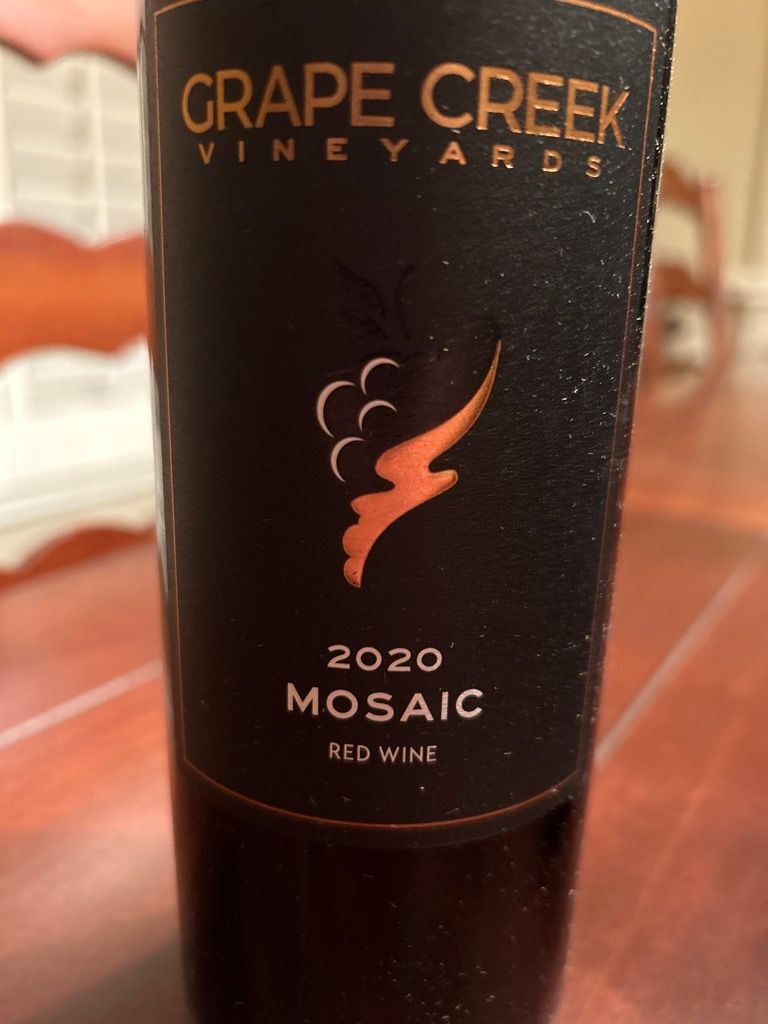 2020 Grape Creek Vineyards Mosaic, USA, Texas - CellarTracker