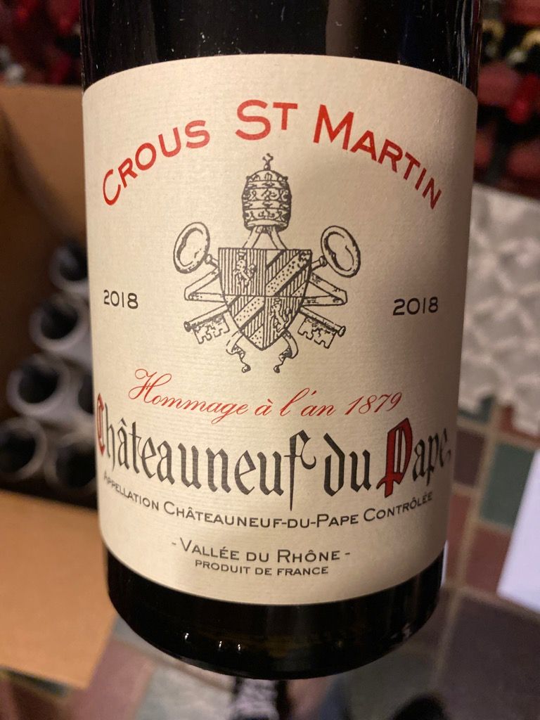 2018 Crous St. Martin Châteauneuf-du-Pape Hommage a L'an 1879, France ...
