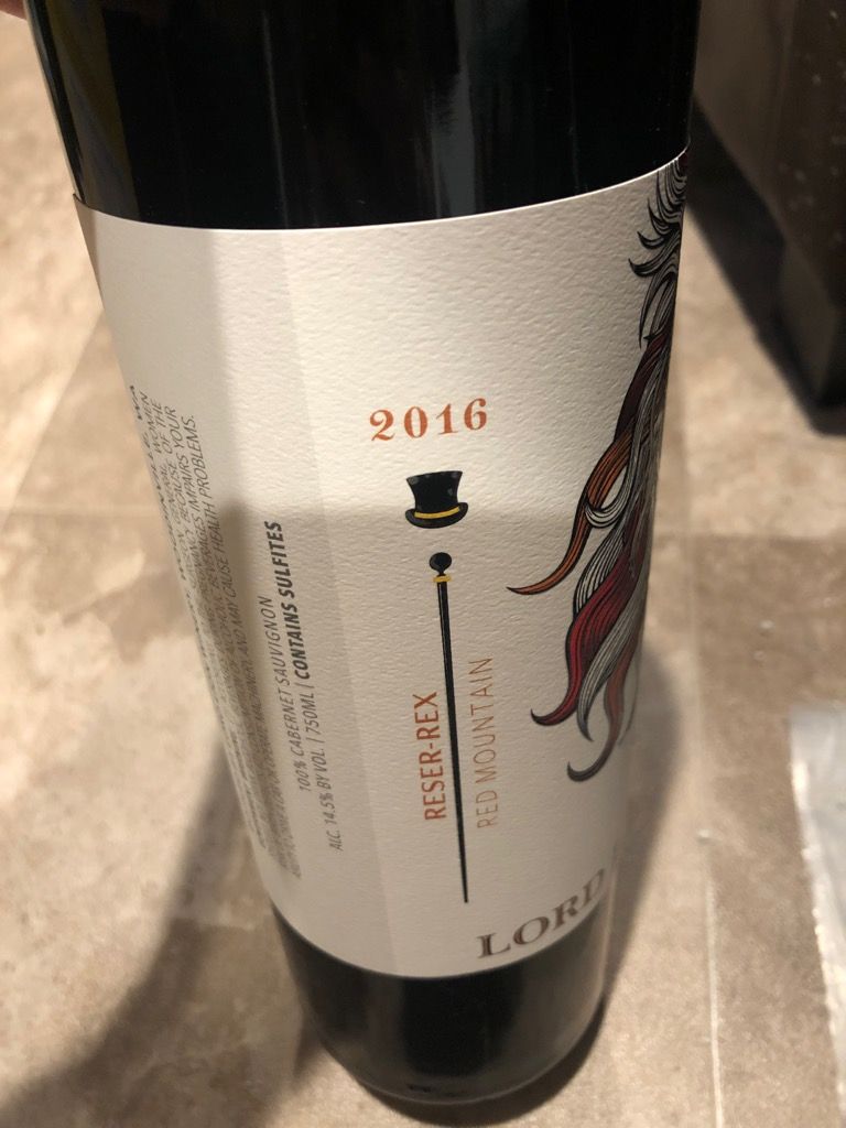 2016 Lord Lion Winery Cabernet Sauvignon Reser-Rex, USA, Washington ...