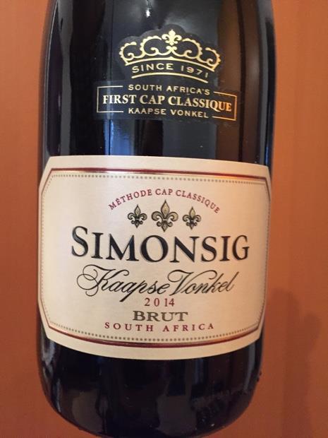 2014 Simonsig Kaapse Vonkel Brut Cap Classique, South Africa, Coastal ...