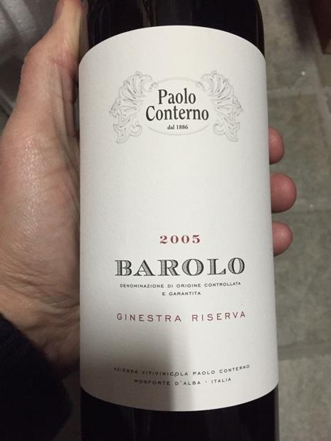 2005 Paolo Conterno Barolo Riserva Ginestra, Italy, Piedmont, Langhe ...