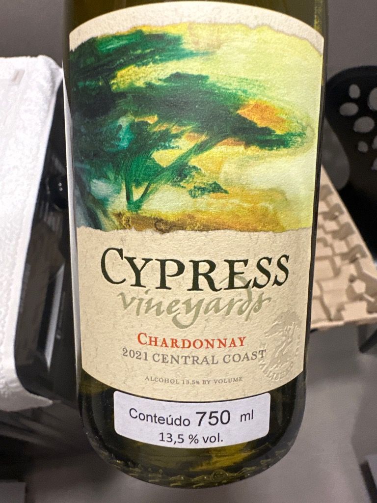2021 Cypress Vineyards Chardonnay, USA, California, Central Coast ...