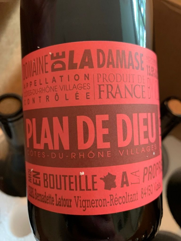2021 Domaine de la Damase Côtes du Rhône Villages Plan de Dieu, France ...