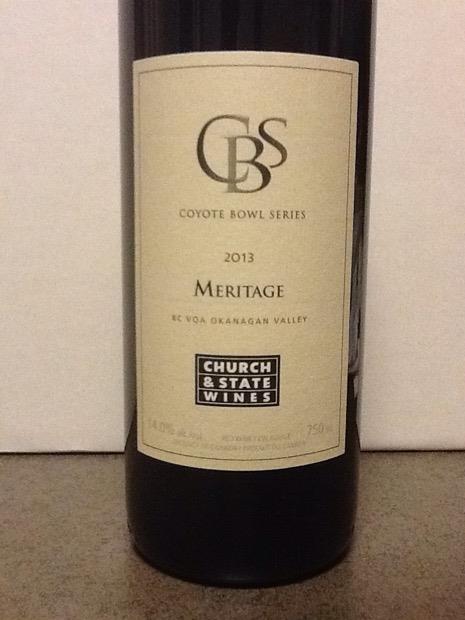 2013 Church & State Wines Meritage Coyote Bowl, Canada, British ...