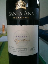 2007 Bodegas Santa Ana Malbec Reserva, Argentina, Mendoza, Maipú ...