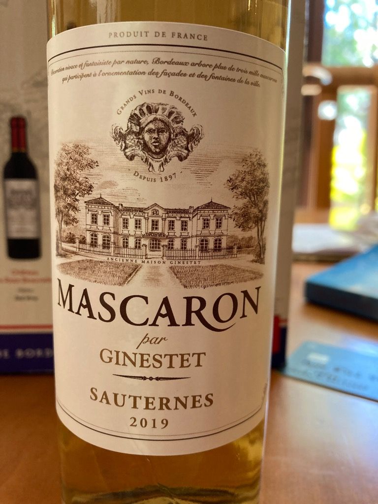 2019 Ginestet Sauternes Mascaron par Ginestet, France, Bordeaux ...