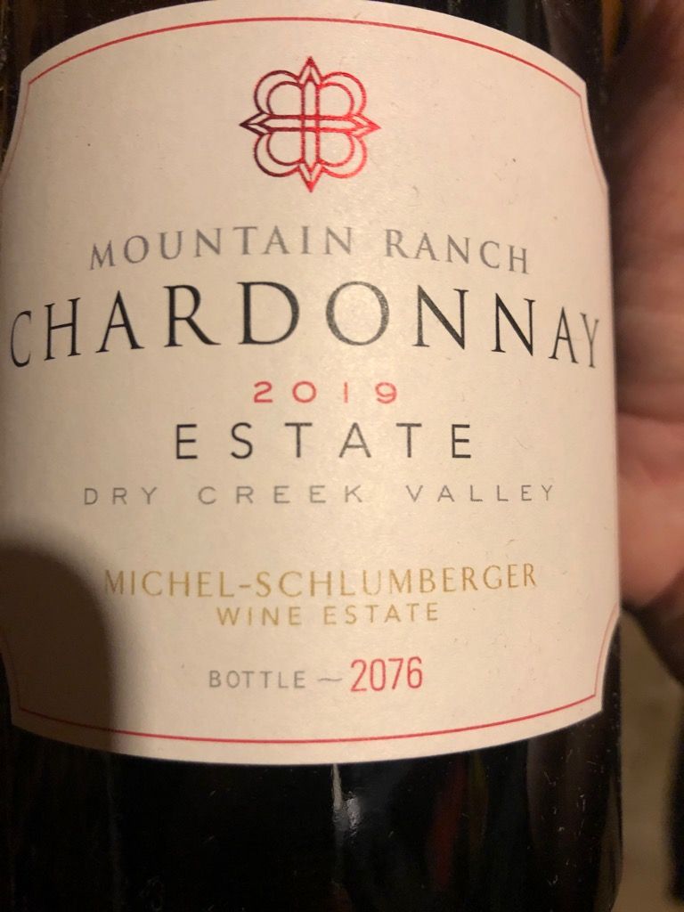 2019 Michel-Schlumberger Chardonnay Mountain Ranch, USA, California ...