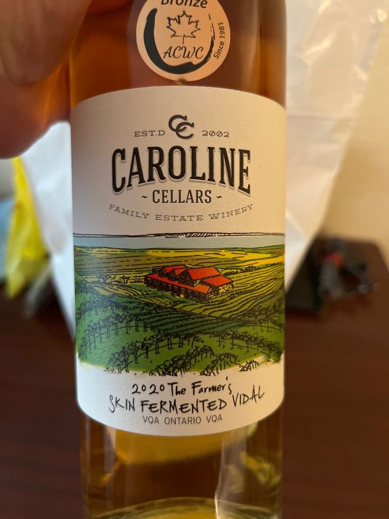 2019 Caroline Cellars The Farmer's Skin Fermented Vidal, Canada ...