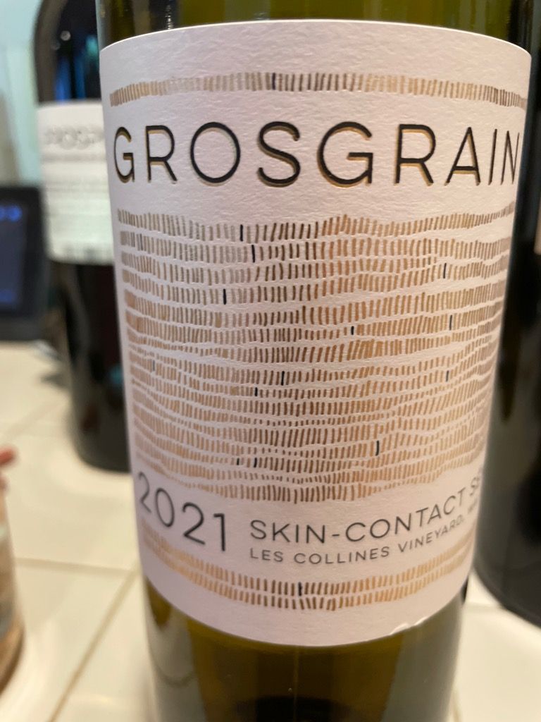 2021 Grosgrain Vineyards Sémillon Skin-Contact Semillon Les Collines ...