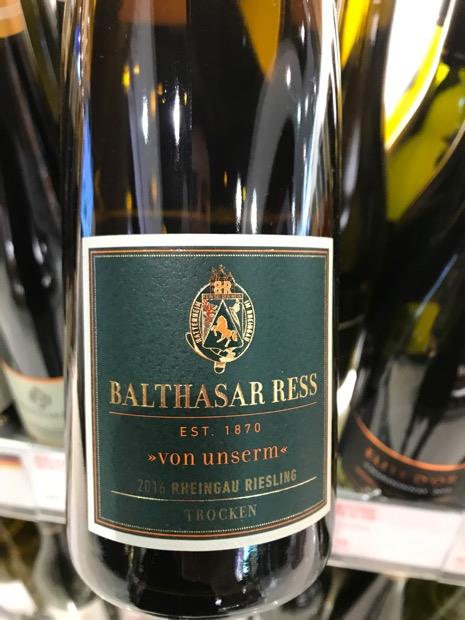 2020 Balthasar Ress Riesling "Von Unserm S" Trocken, Germany, Rheingau ...
