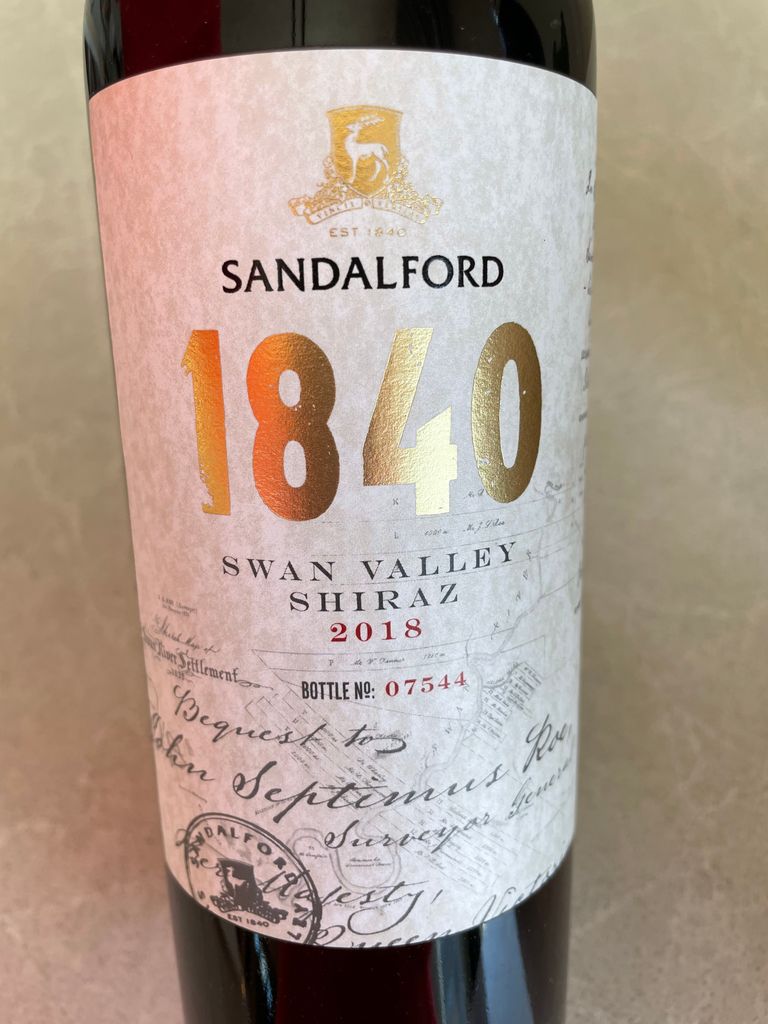 2019 Sandalford Shiraz 1840, Australia, Western Australia, Greater ...