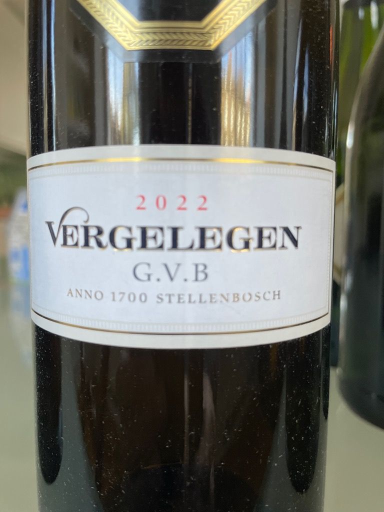 2022 Vergelegen Flagship Range White GVB, South Africa, Coastal Region ...