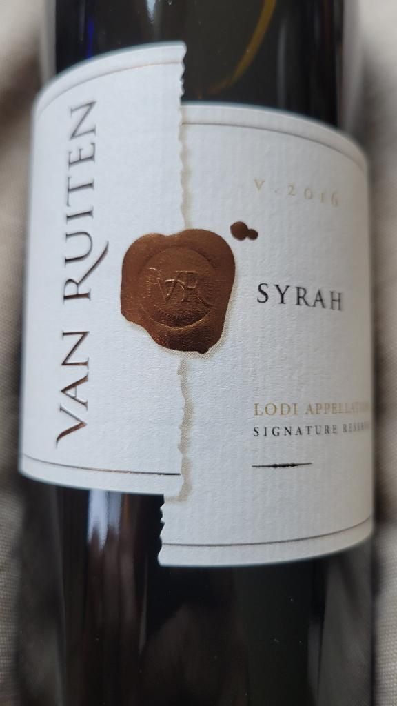 2016 Van Ruiten Shiraz Signature Reserve Hand Selected-Lot No. 509, USA ...