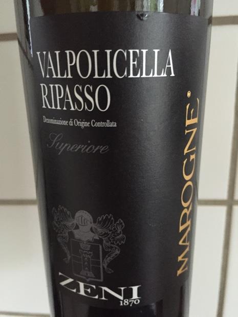 2013 Zeni Ripasso della Valpolicella Superiore Marogne, Italy, Veneto ...