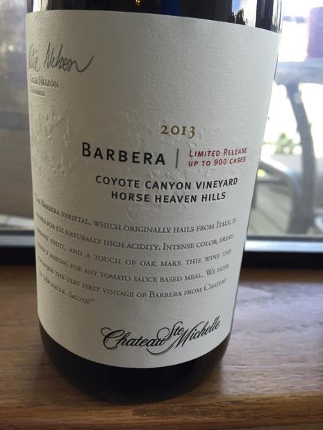 2013 Chateau Ste. Michelle Barbera Coyote Canyon Vineyard, USA ...