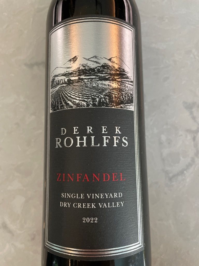 2022 Derek Rohlffs Zinfandel Rattlesnake Ridge, USA, California, Sonoma ...