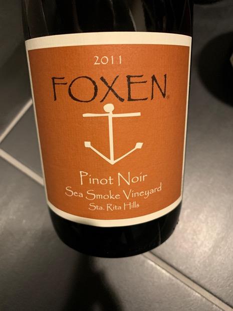2011 Foxen Pinot Noir "Select Smoke" Sea Smoke Vineyard, USA ...