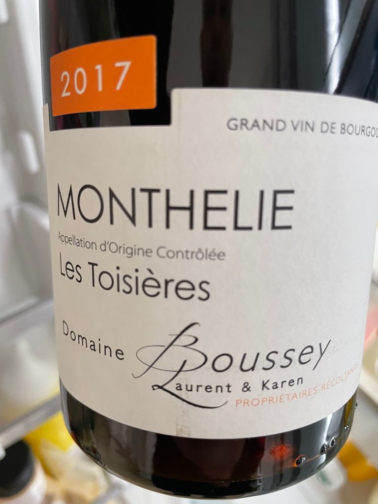 2017 Domaine Laurent Boussey Monthélie Les Toisieres, France, Burgundy ...