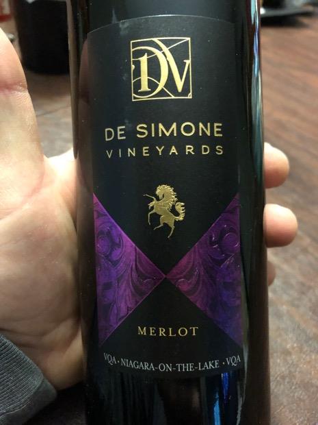 2017 De Simone Vineyards Merlot, Canada, Ontario, Niagara Peninsula ...