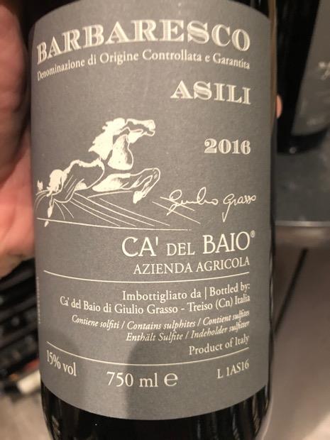 2016 Ca' del Baio Barbaresco Asili, Italy, Piedmont, Langhe, Barbaresco - CellarTracker