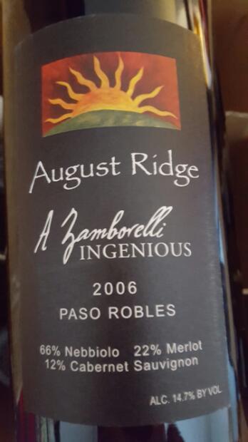 2006 August Ridge Ingenious A. Zambonelli, USA, California, Central ...
