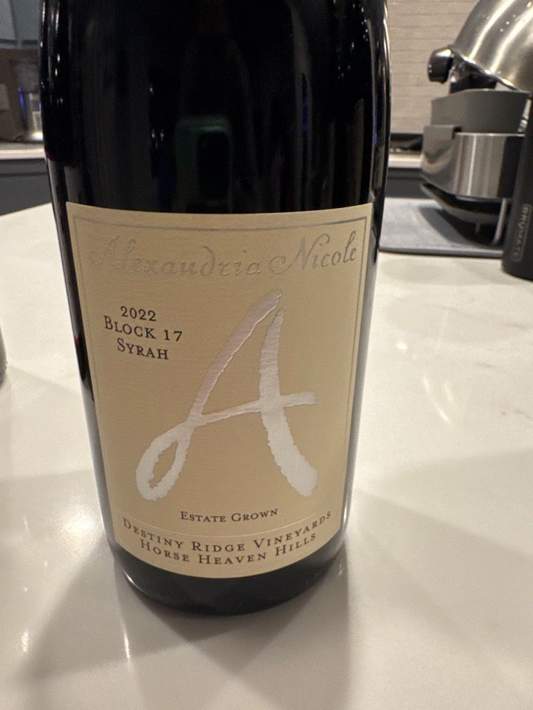 2022 Alexandria Nicole Malbec Block 17 Estate Grown Destiny Ridge ...