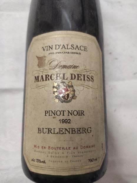 1992 Marcel Deiss Burlenberg, France, Alsace - CellarTracker