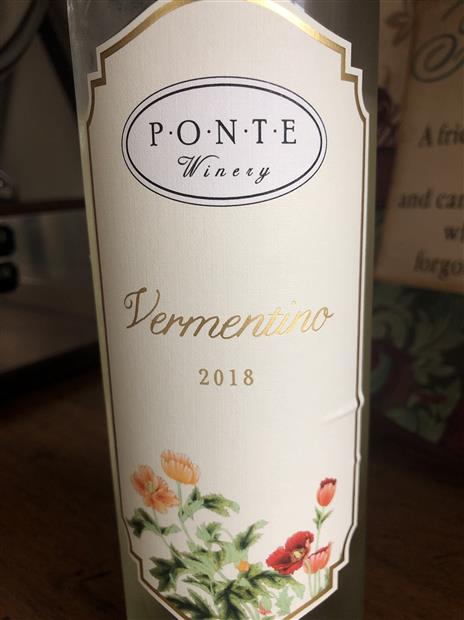 2020 Ponte Winery Vermentino, USA, California - CellarTracker
