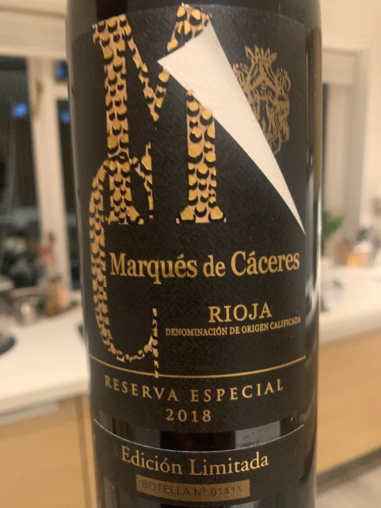 2018 Marqués de Cáceres Rioja Reserva Especial Edición Limitada, Spain ...