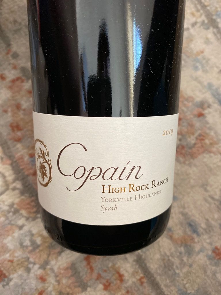 2019 Copain Syrah High Rock Ranch, USA, California, North Coast ...