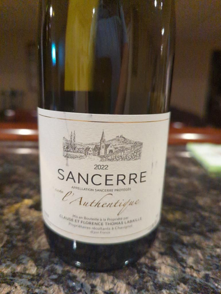 2022 Thomas-Labaille Sancerre L'Authentique, France, Loire Valley, Upper Loire, Sancerre ...
