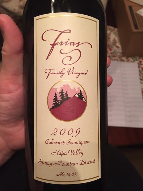 2009 Frias Family Vineyard Cabernet Sauvignon Spring Mountain District ...