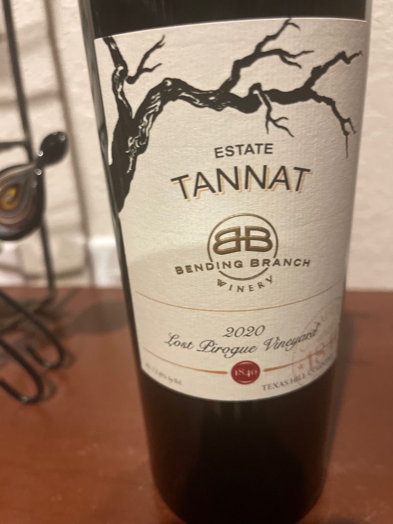 2020 Bending Branch Winery Tannat Estate Lost Pirogue Vineyard, USA, Texas, Texas Hill Country ...