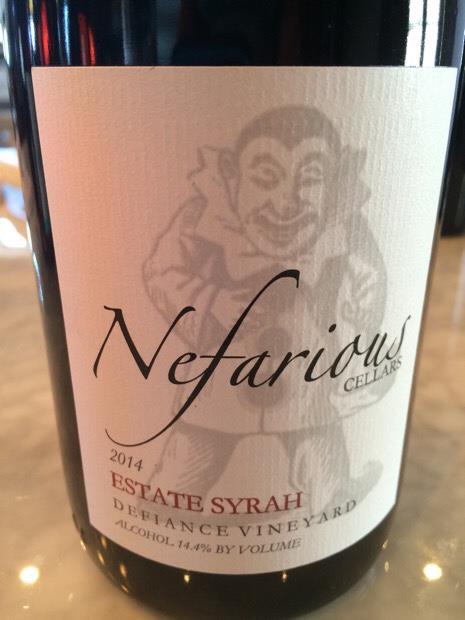 2014 Nefarious Cellars Syrah Estate Defiance Vineyard, USA, Washington ...